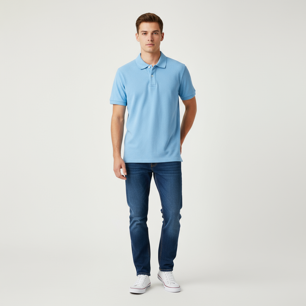 OCEAN BLUE POLO T-SHIRT – TERAFTO